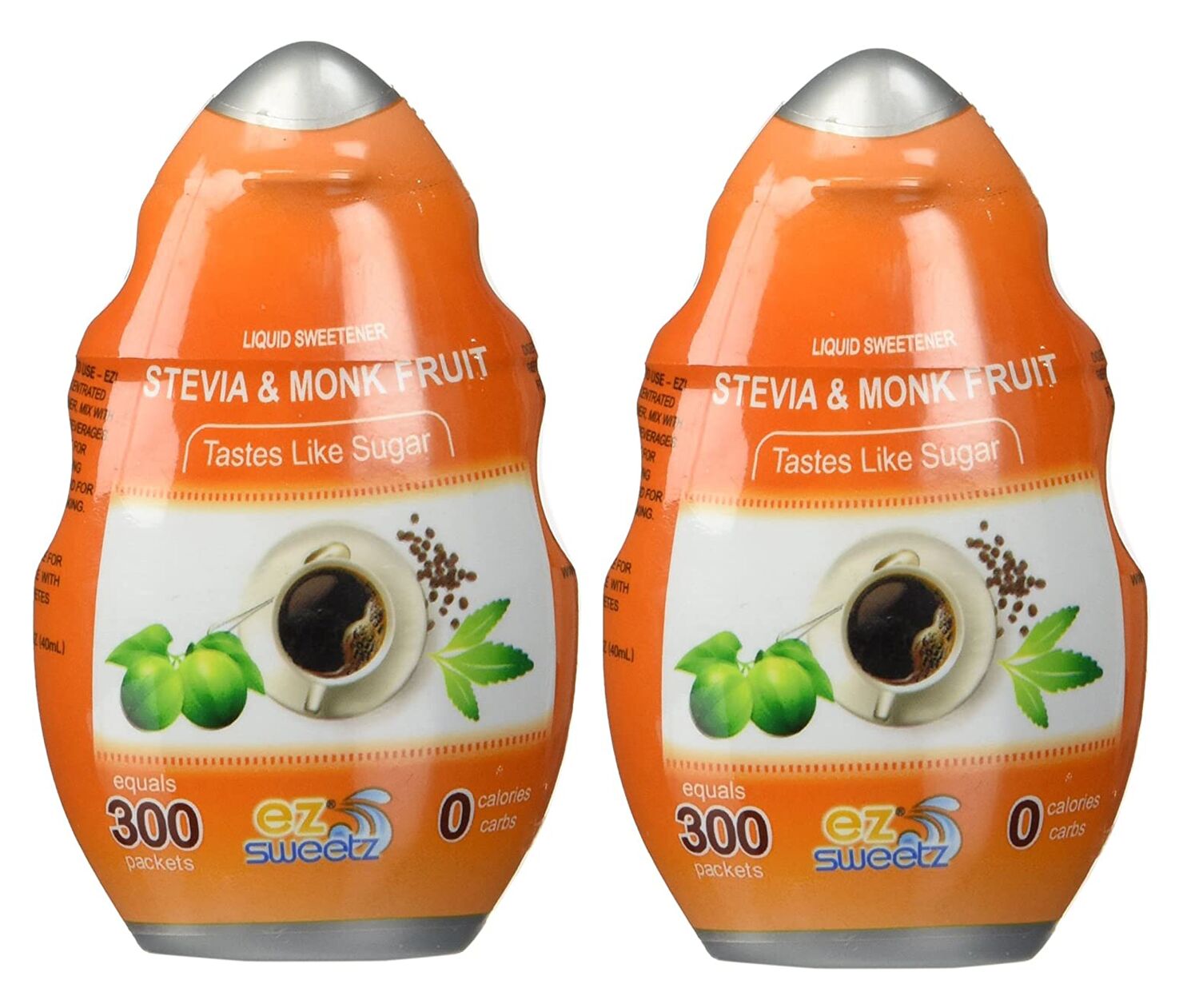 EZ-Sweetz Liquid Sweetener, Stevia & Monk Fruit twin pack