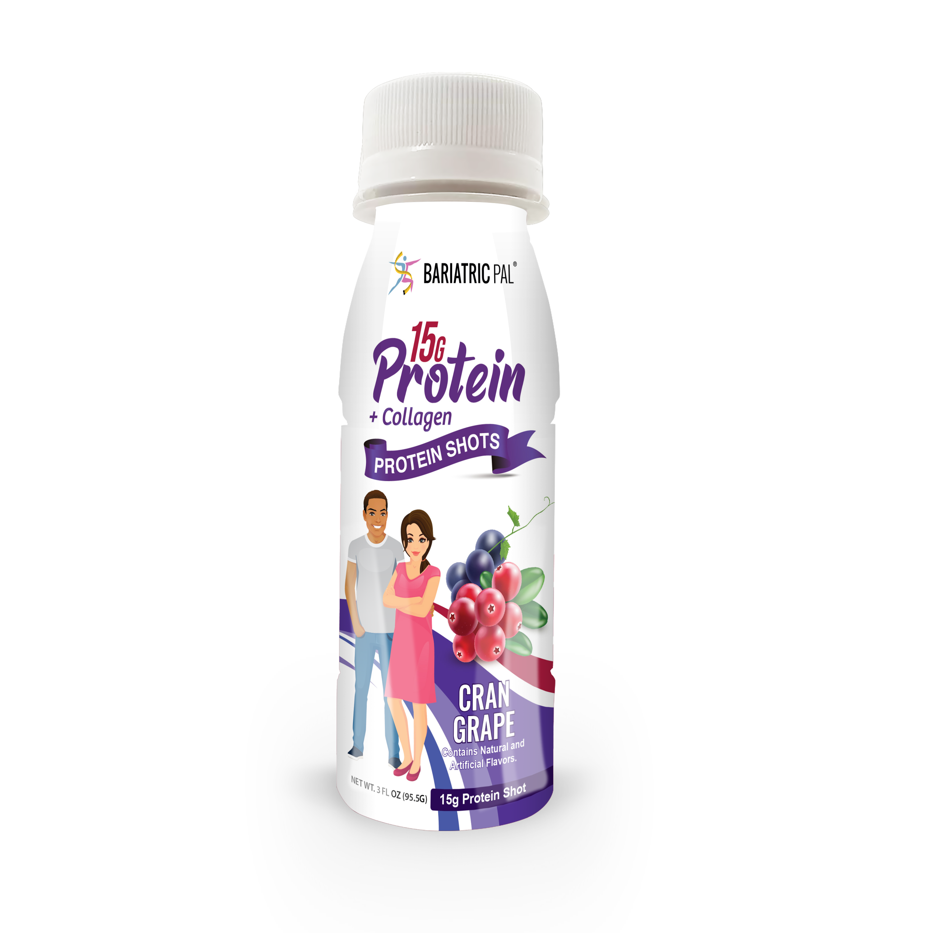 BariatricPal 15g Whey & Collagen Complete Protein Shots - Cran Grape