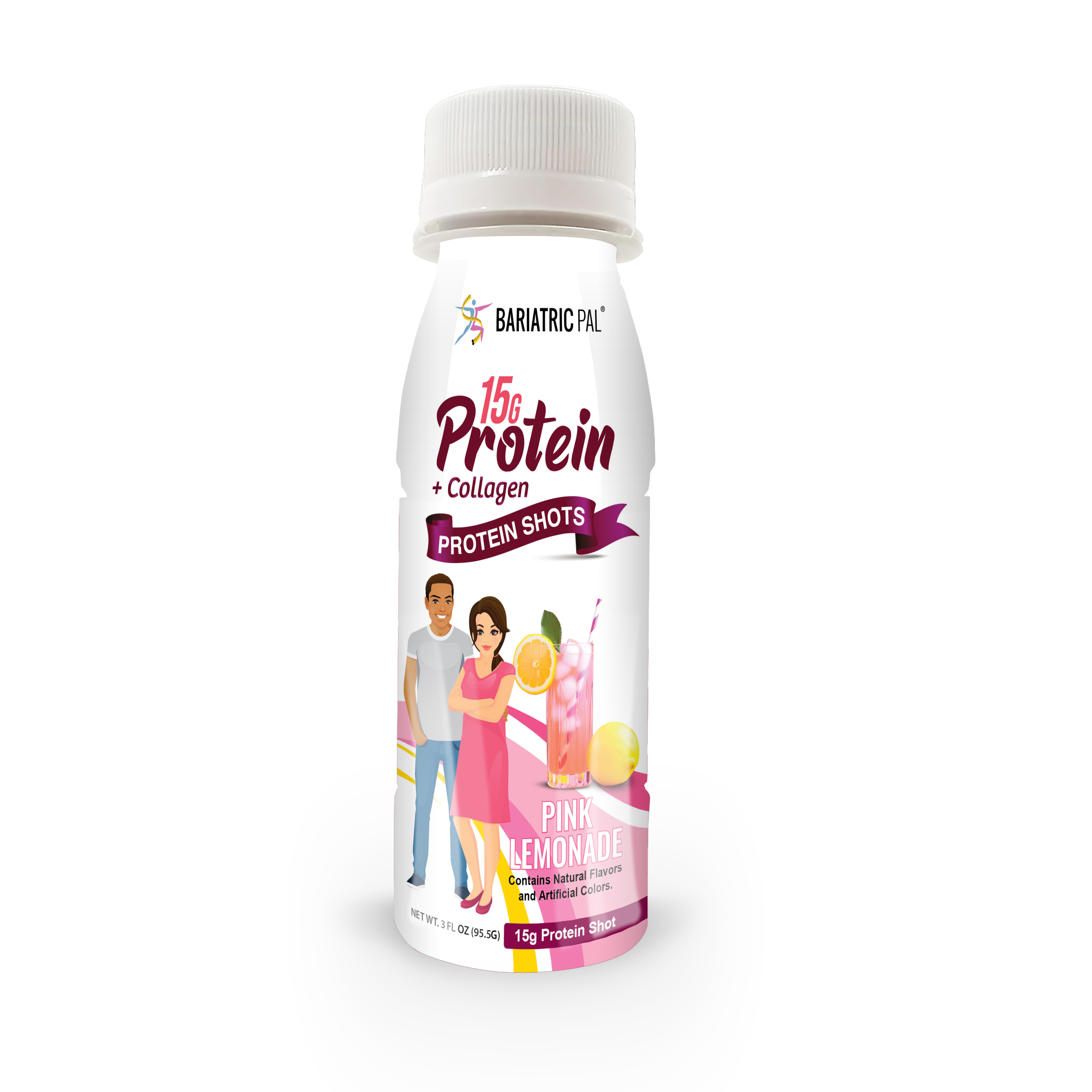 BariatricPal 15g Whey & Collagen Complete Protein Shots - Pink Lemonad