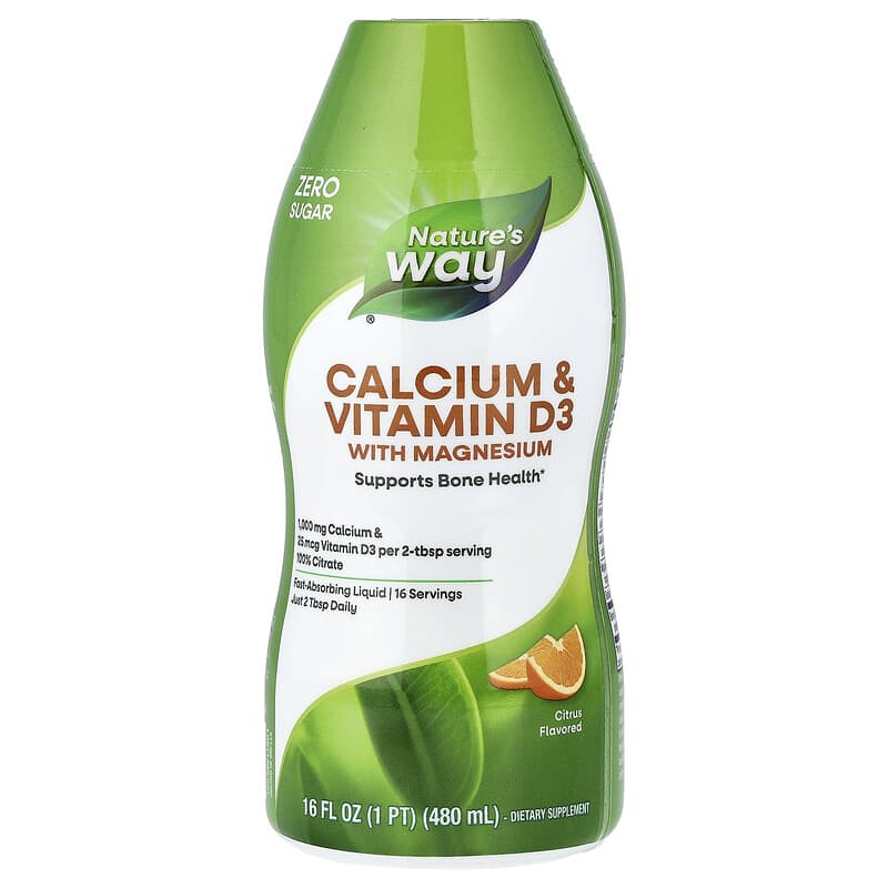 Wellesse Calcium Citrate and Vitamin D3 Liquid by Natures way - Natural ...