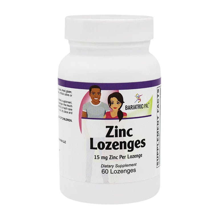 Zinc 15mg + Vitamin C - Lemon Flavored Lozenges (60 count) by Bariatri