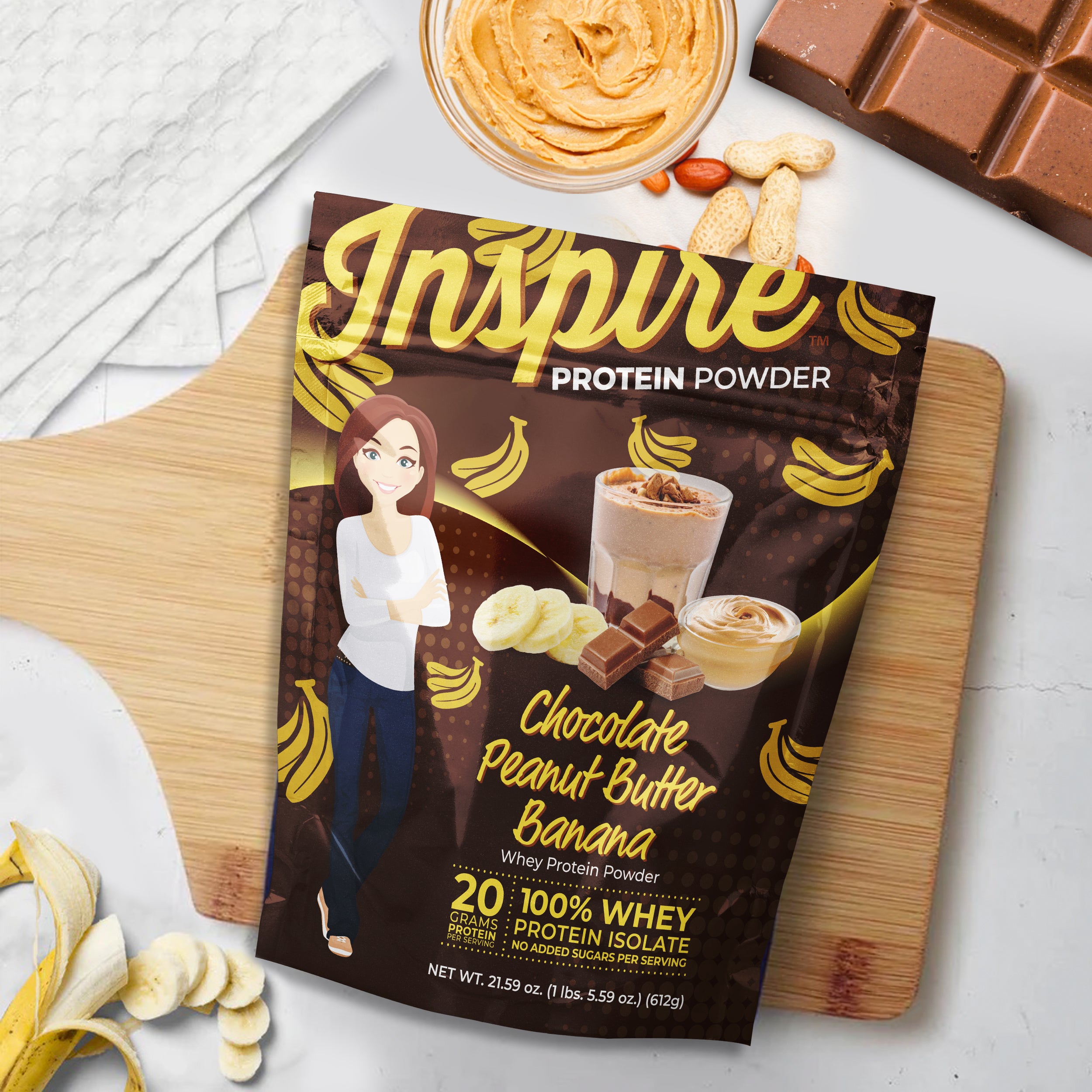 Inspire Chocolate Peanut Butter Banana Protein Powder by Bariatric Eat