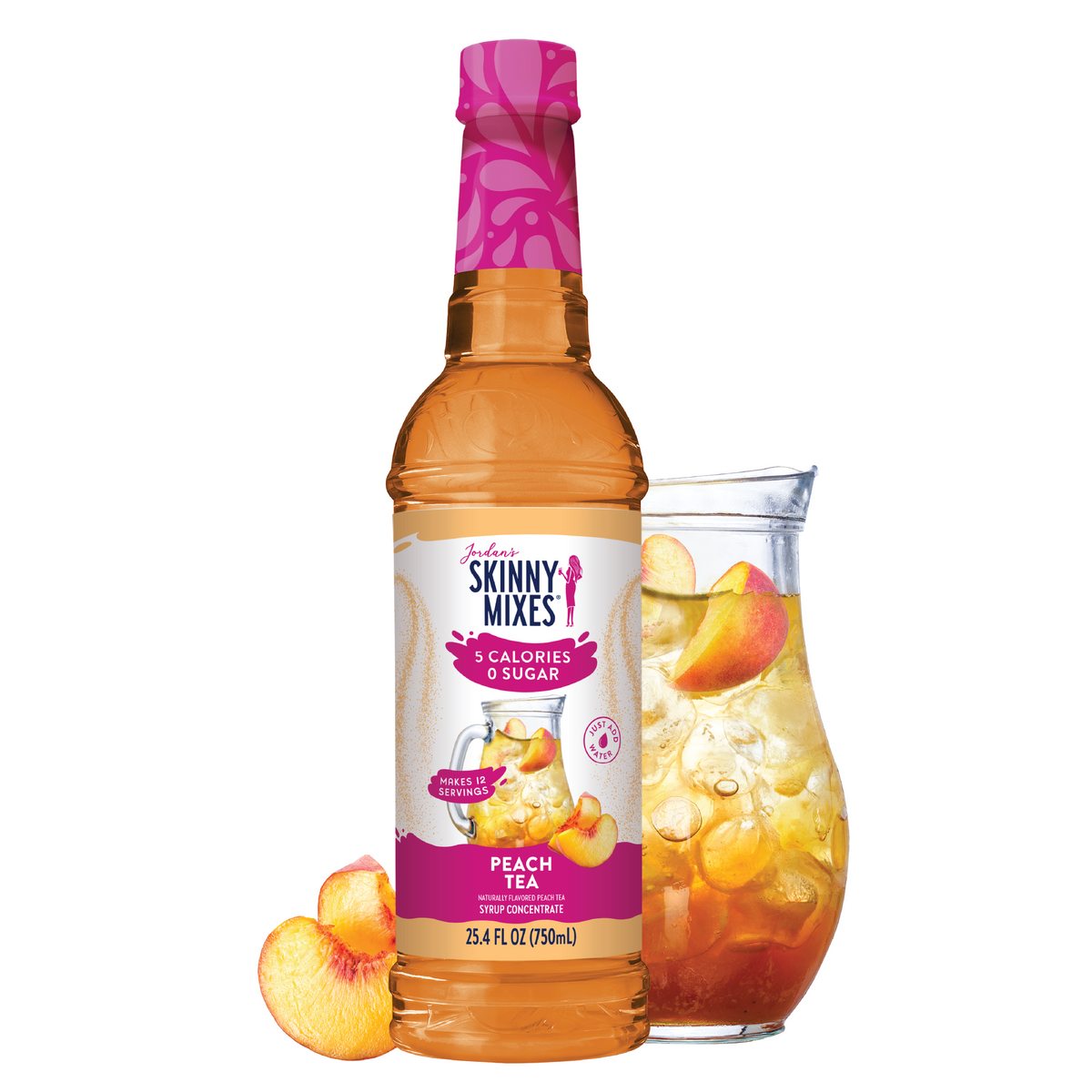Jordan's Skinny Mixes Sugar Free Peach Tea Syrup Concentrate