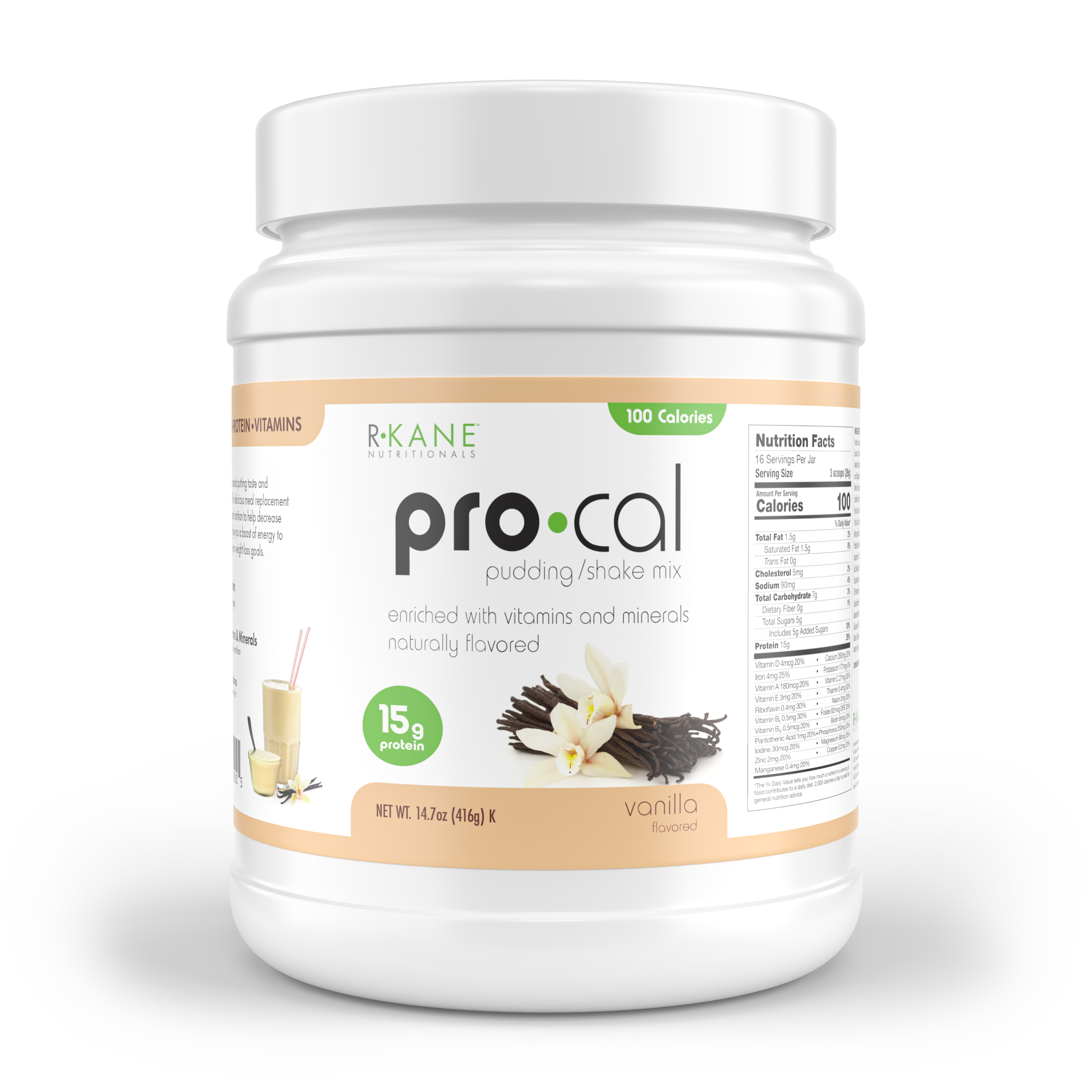 R-kane Nutritionals Pro-cal High Protein Shake or Pudding - Vanilla