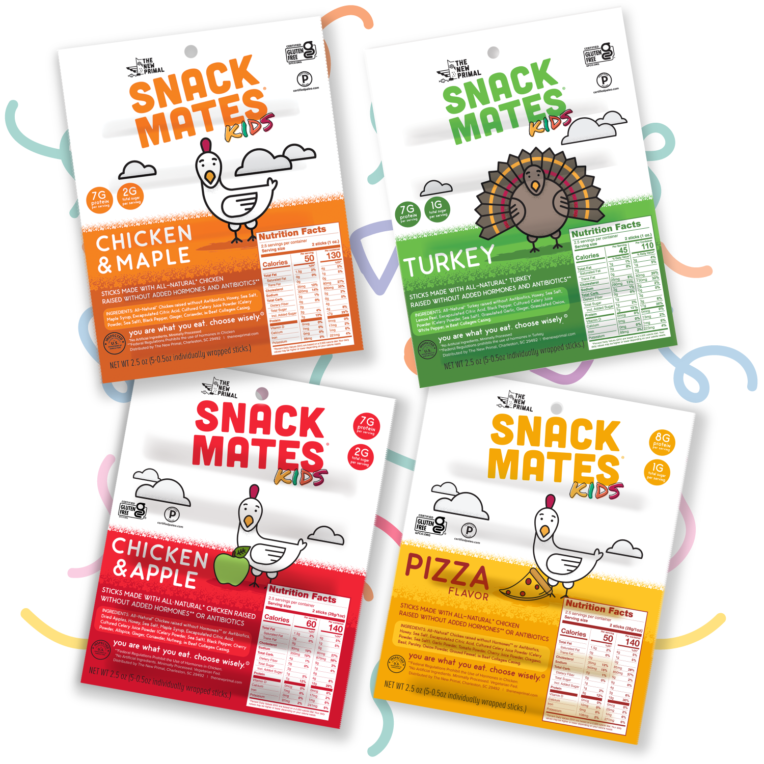 The New Primal Snack Mates Meat Sticks (5 Mini Sticks)