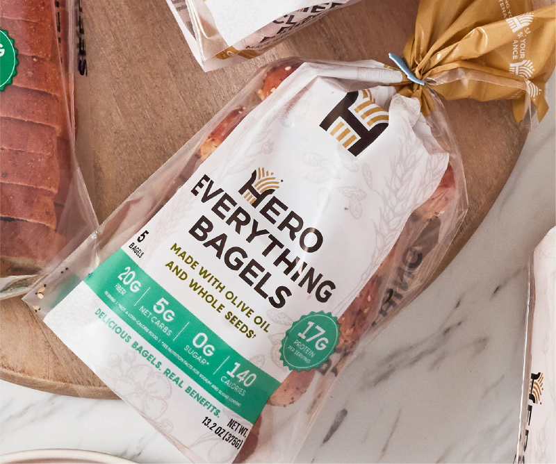 Hero Low Carb Bagels, 5 bagels