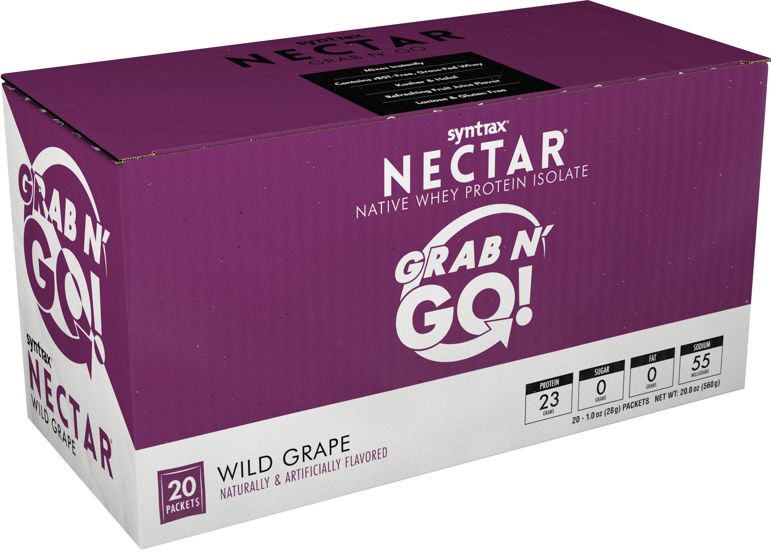 Syntrax Nectar Protein Powder Grab N’ go Box - Wild Grape (12 Servings)
