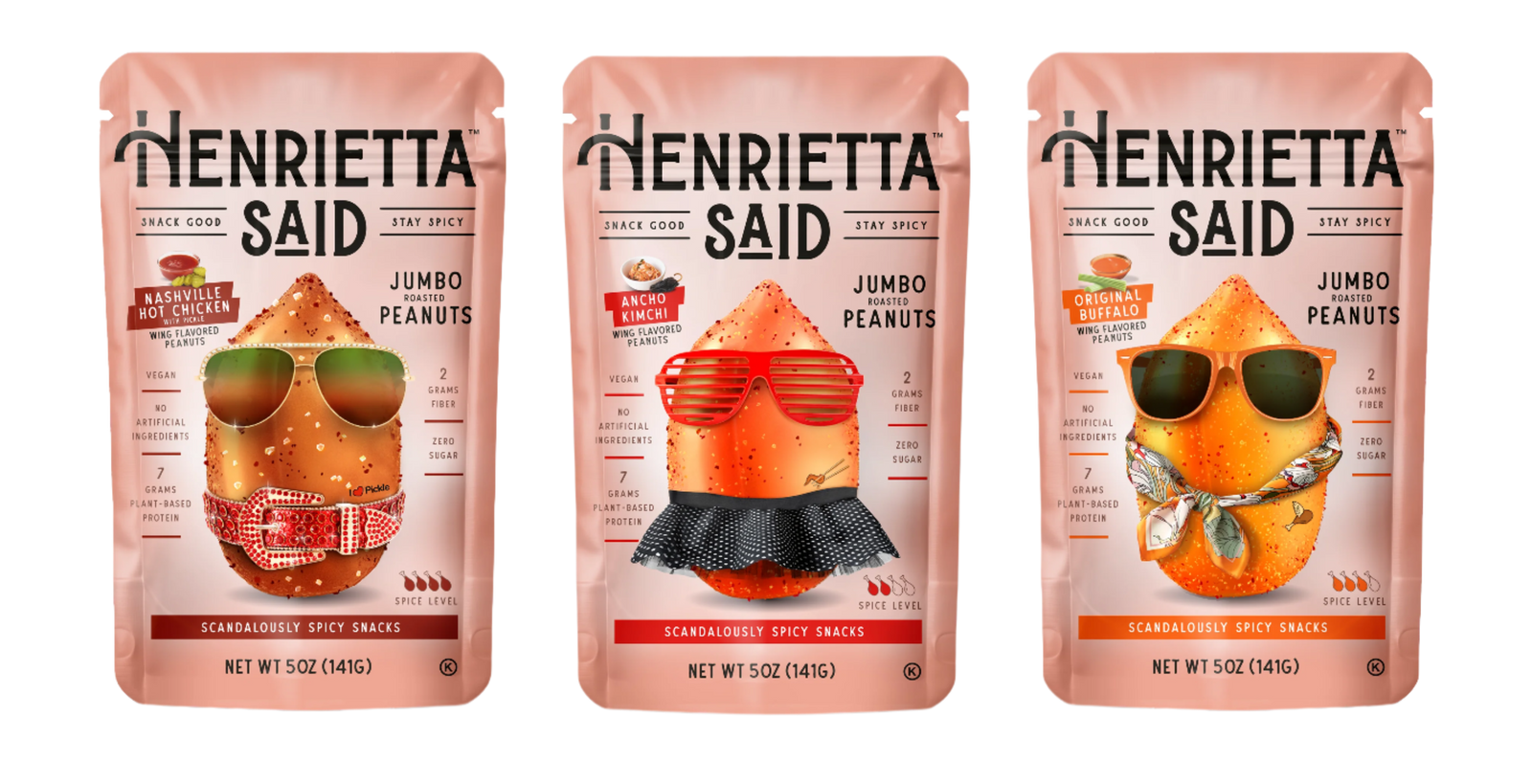 Henrietta Said Scandalously Spicy Jumbo Roasted Peanuts, 5oz