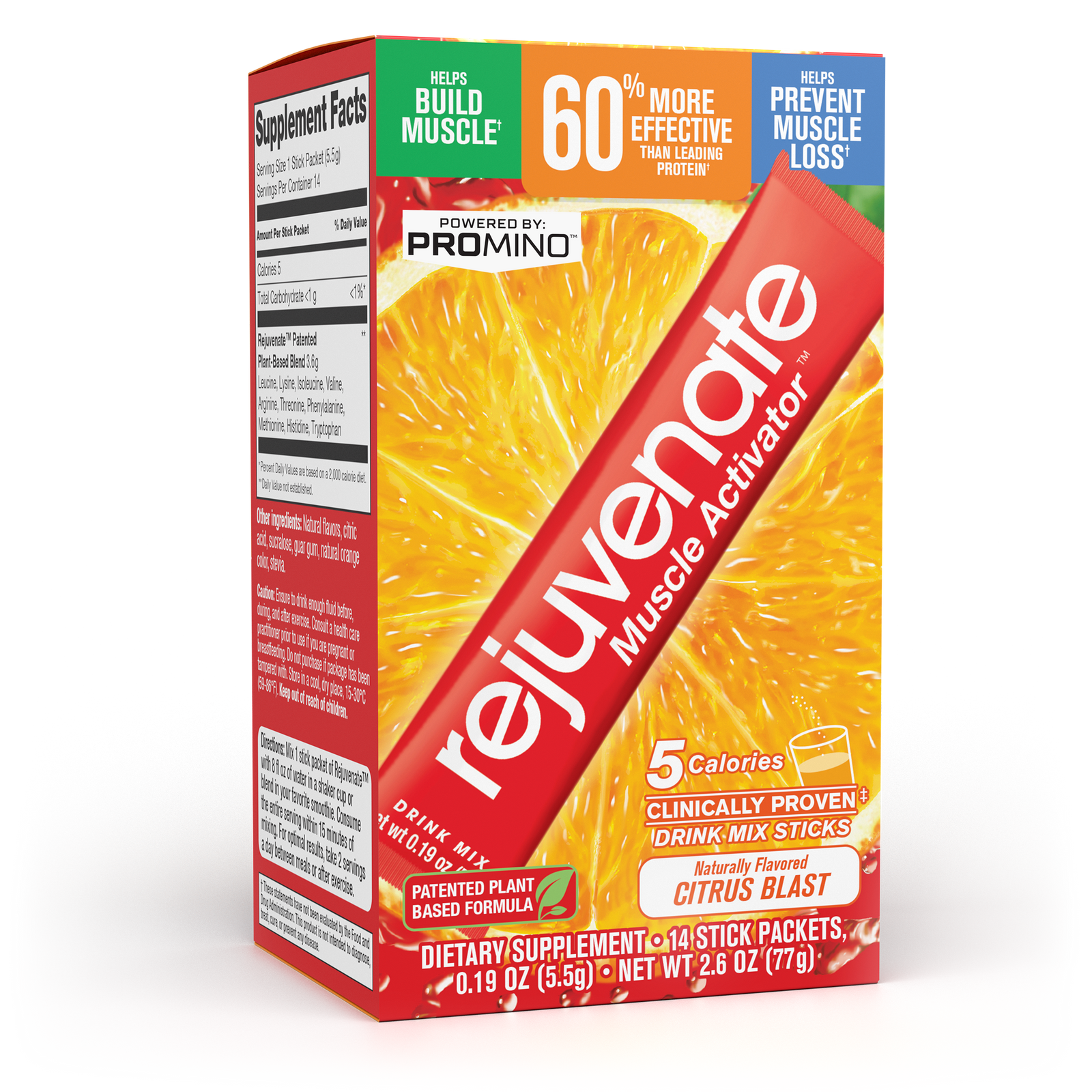 Rejuvenate Plant-Based Amino Muscle Activator, 14 Stick Packets, 0.19