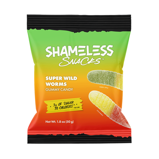 Shameless Snacks Gummy Candy - Super Wild Worms