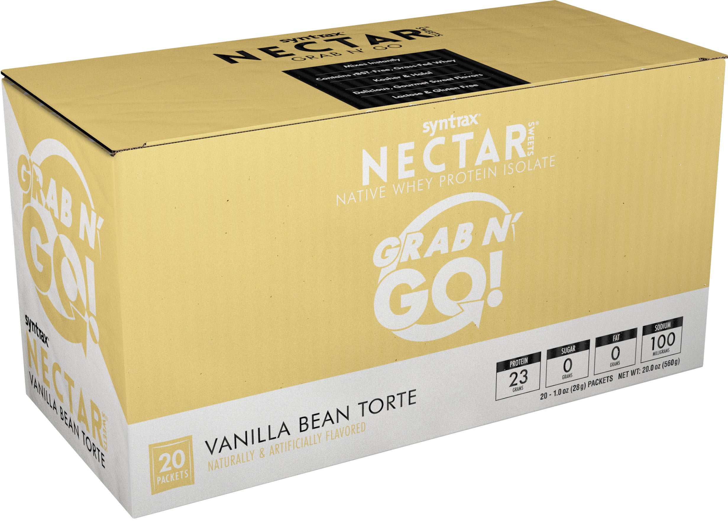 Syntrax Nectar Protein Powder Grab N’ go Box - Vanilla Bean (12 Servings)