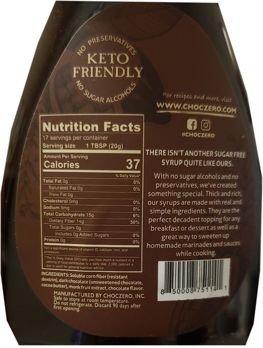 ChocZero Sugar Free Syrup