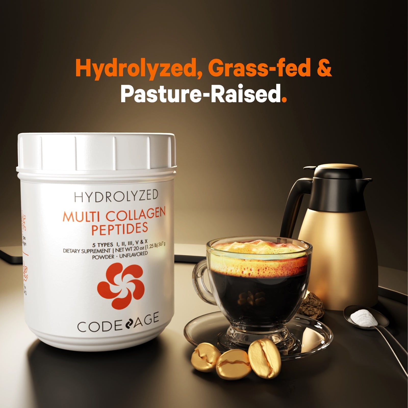 Multi Collagen Peptides Powder - 5 Types of Collagen Protein Unflavore