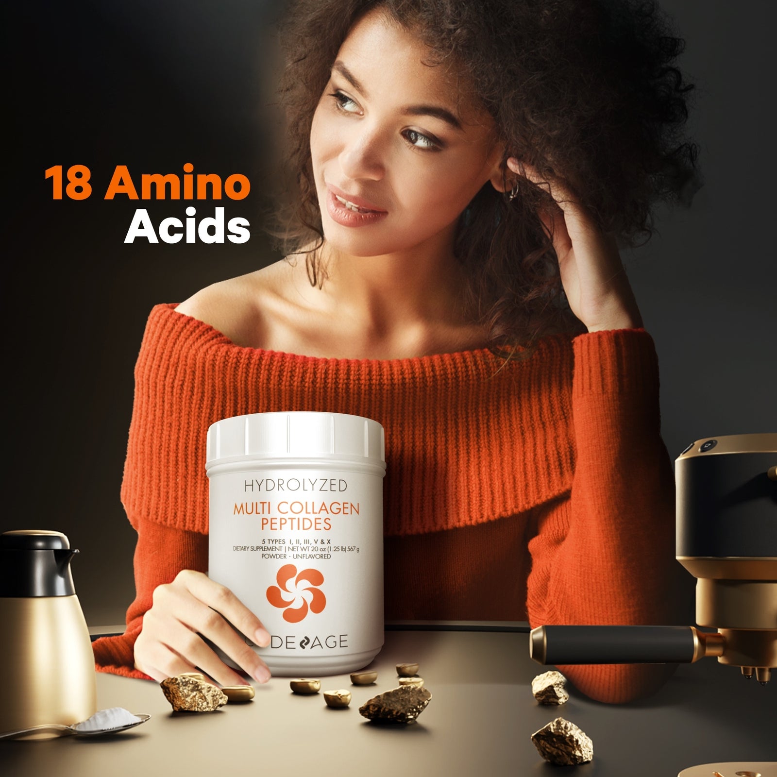 Multi Collagen Peptides Powder - 5 Types of Collagen Protein Unflavore