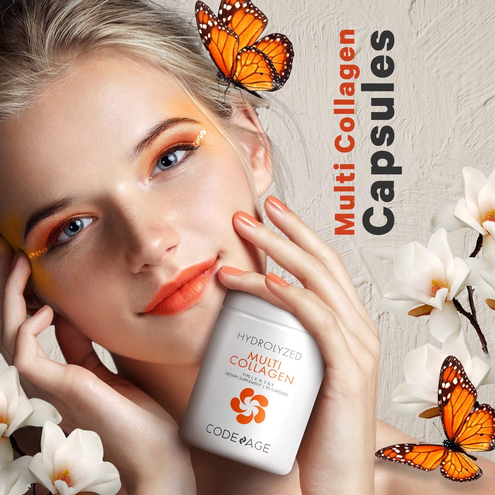 Multi Collagen Peptides Capsules Hydrolyzed Collagen Protein with Bone