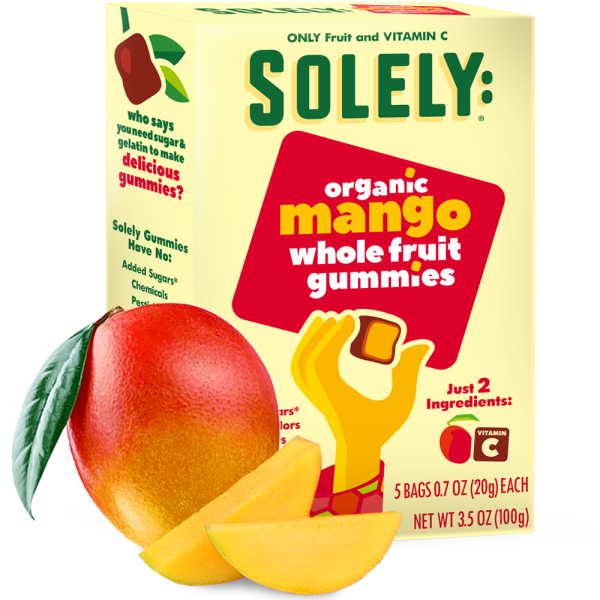 Solely Organic Mango Whole Fruit Gummies, 3.5 oz
